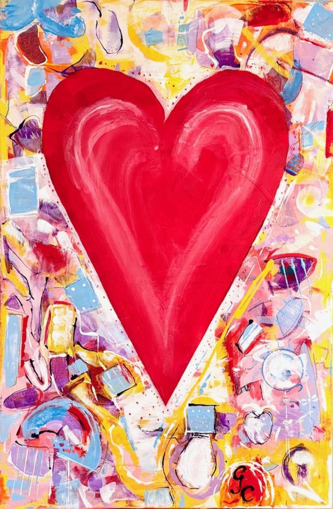 Red Heart - Original Painting | Costelow Studios - Etsy