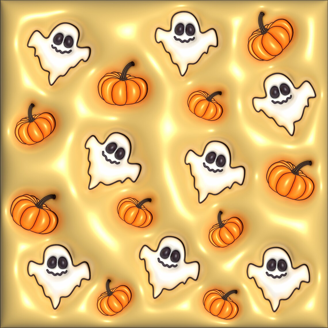 Pumpkins and Ghosts 3D Puff Vinyl Sheet Cute Spooky Halloween - Etsy
