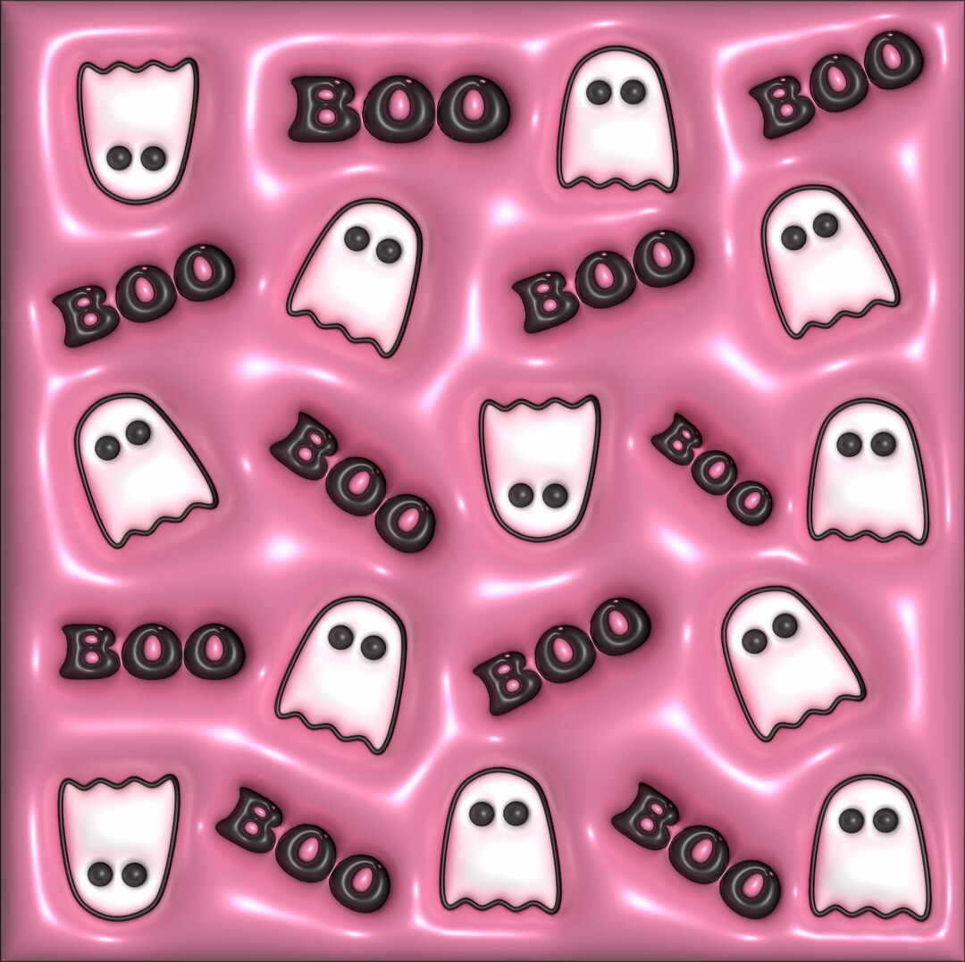 Pinky Boo 3D Puff Printed Vinyl Sheet Cute Halloween Ghost Boo Eco ...