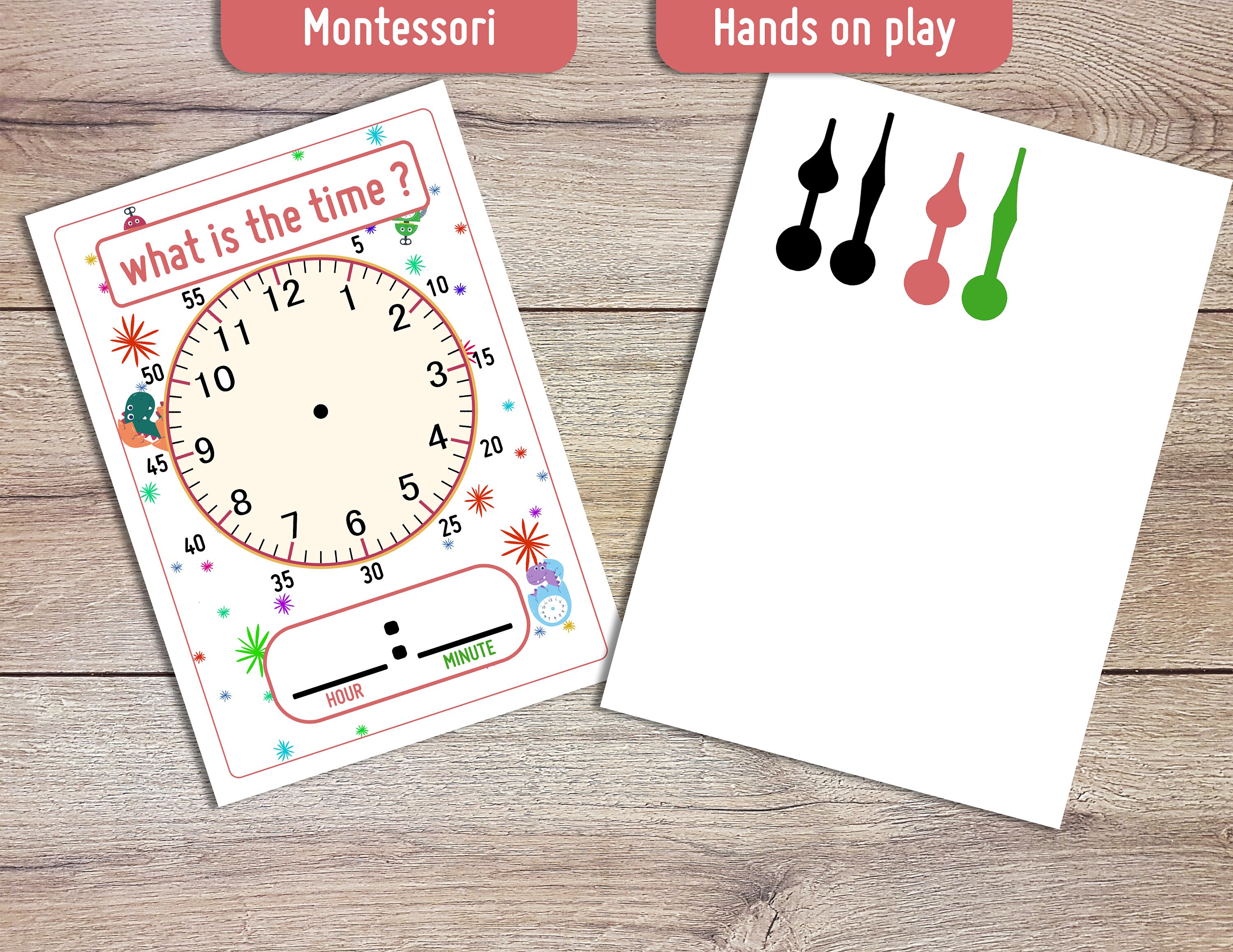 Learn to Tell Time, Analog Clock Busy Book, Time Learning Bundle, Ready ...