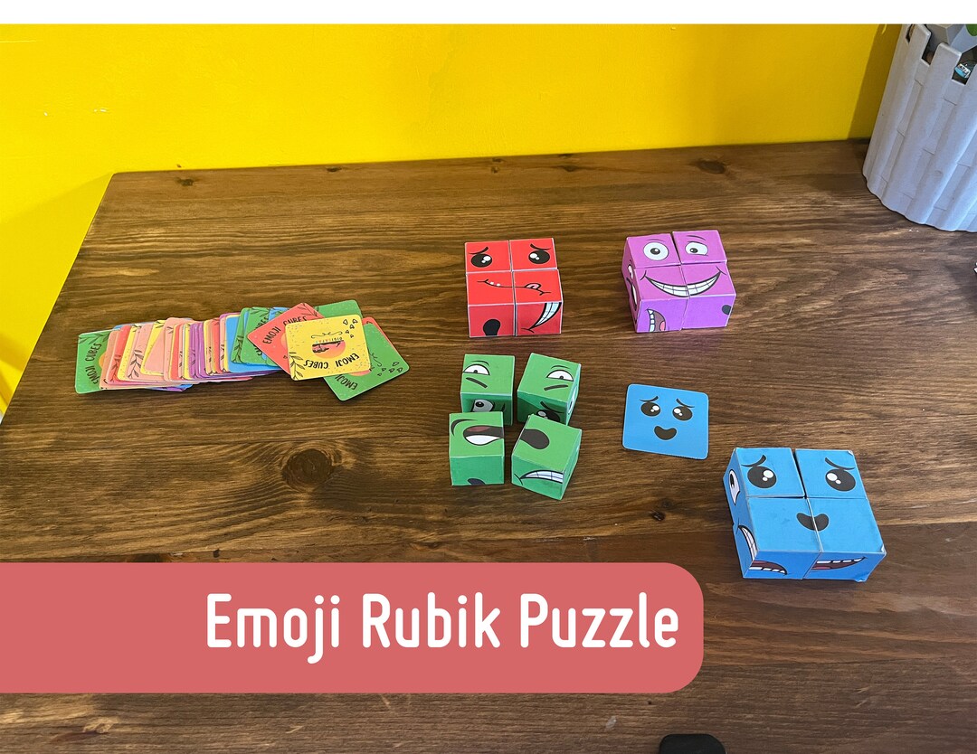 Emoji Rubik Puzzle, Emotions Activity for Kids, Matchup Game for All ...