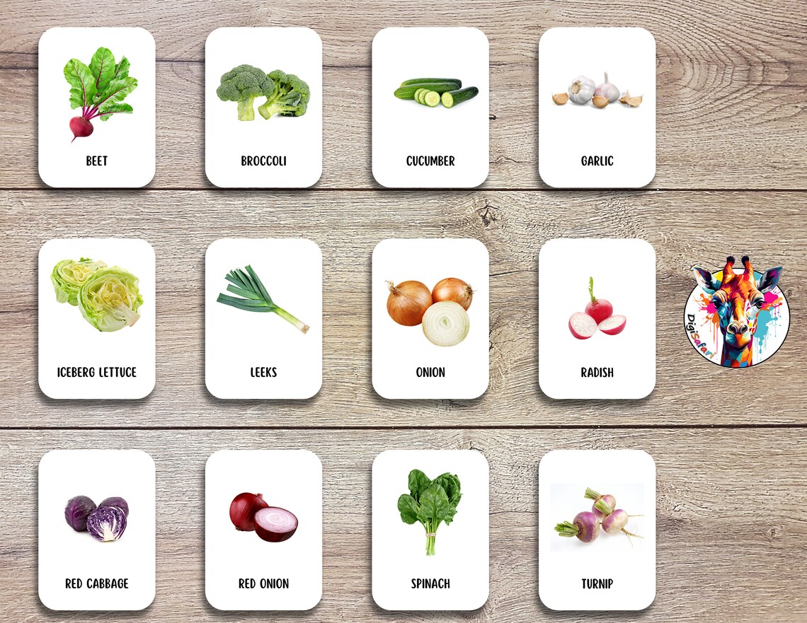 Explore Healthy Choices With Vegetable Flashcards | Montessori ...