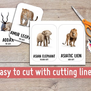 Endangered Animals Flashcards | Montessori Education | Educational ...