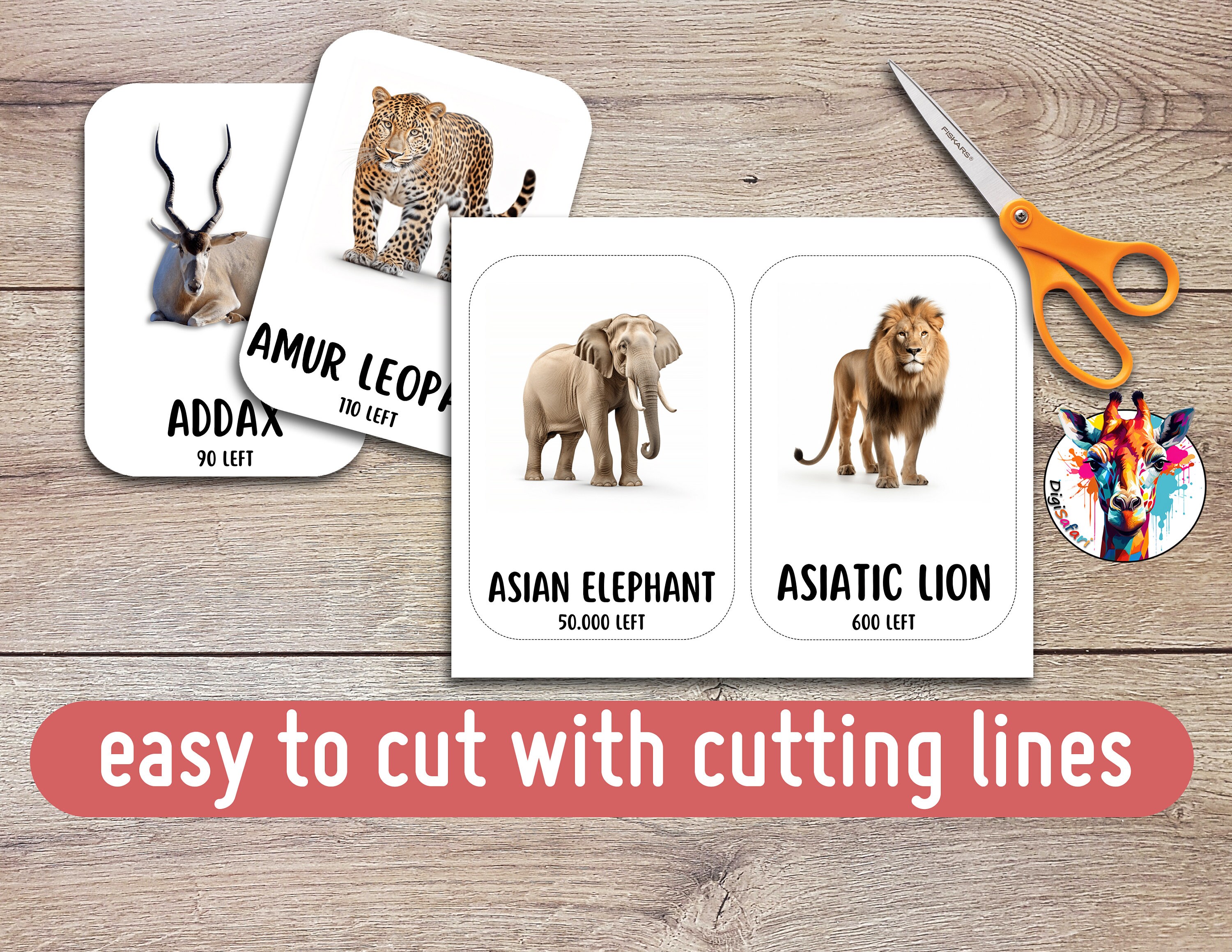 Endangered Animals Flashcards | Montessori Learning (instant Download ...
