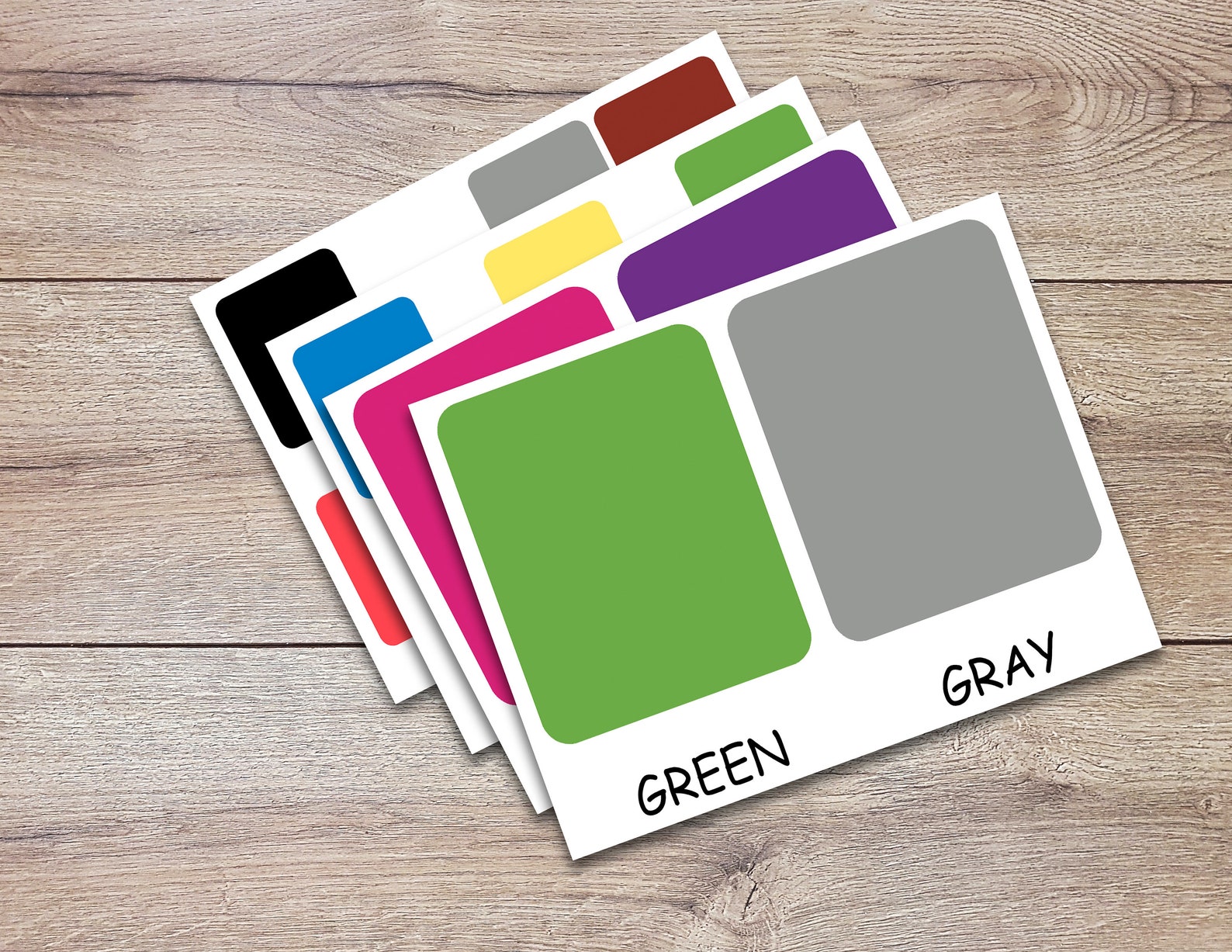 Digisafari 11 Colors Flashcards | Montessori Flashcards | Pre-school ...