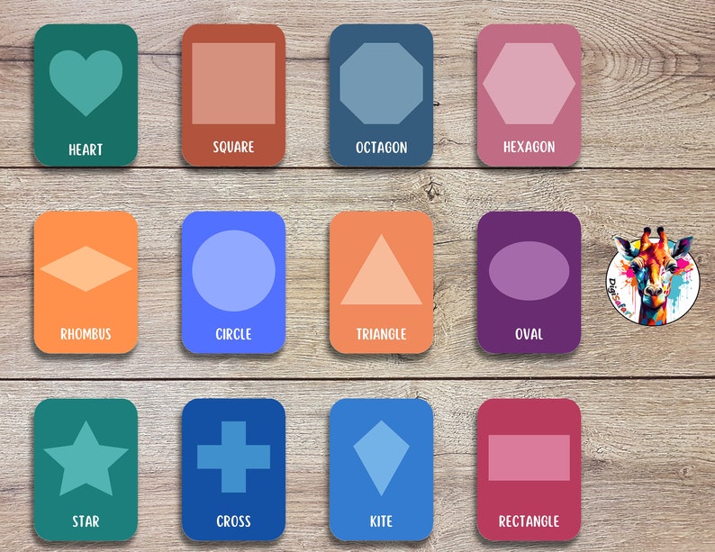 Digisafari Shapes Flash Cards | Montessori Flashcards | Educational ...