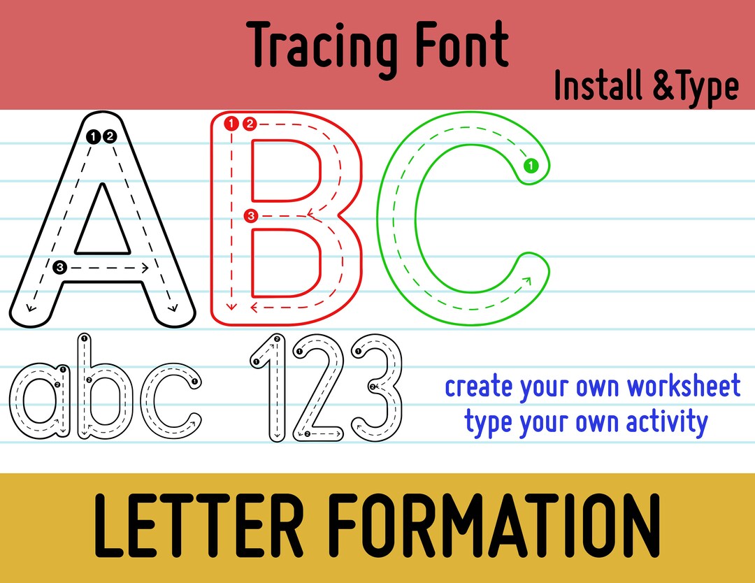 Tracing Font, Preschool Learning, Handwriting Practice, Teacher Font ...