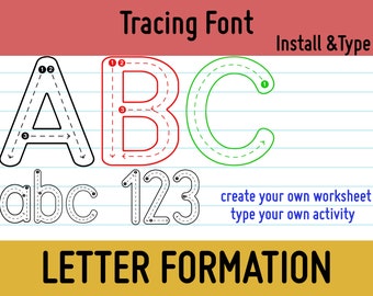 School Font, Writing Practice, Tracing Font, Preschool Learning ...