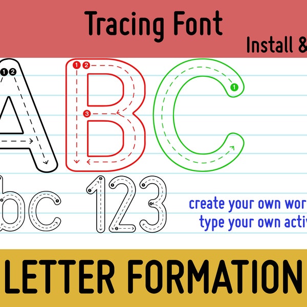 Preschool Letter Font - Etsy