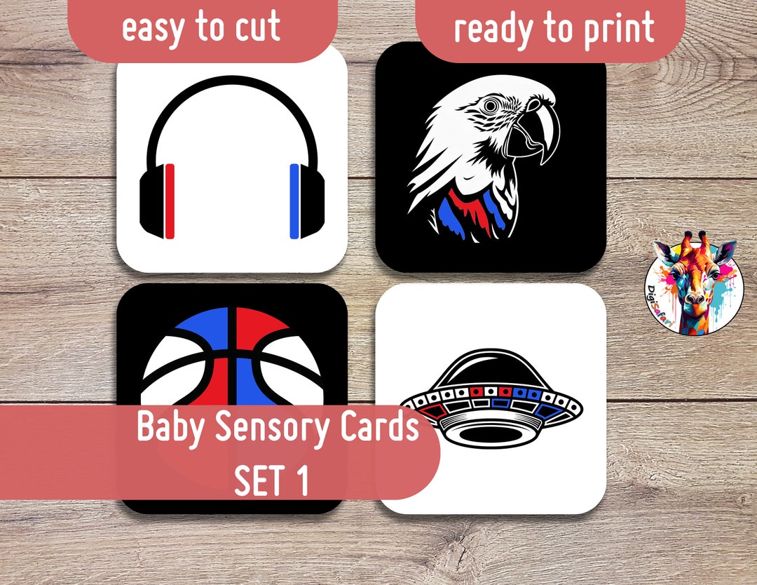 Interactive Baby Sensory Cards, High Contrast, Set 1 (instant Download ...
