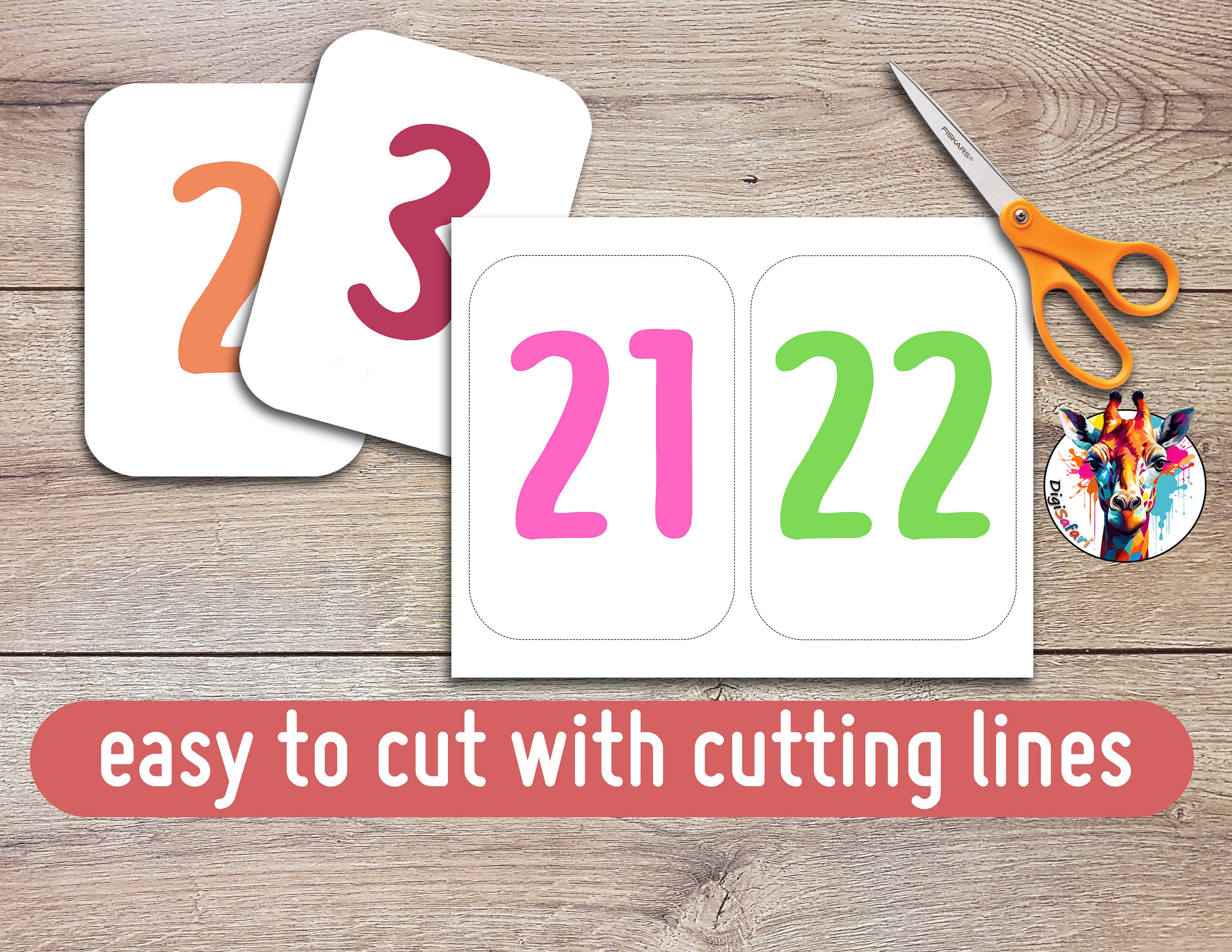 Digisafari 100 Numbers Flashcards Montessori Flashcards Educational ...