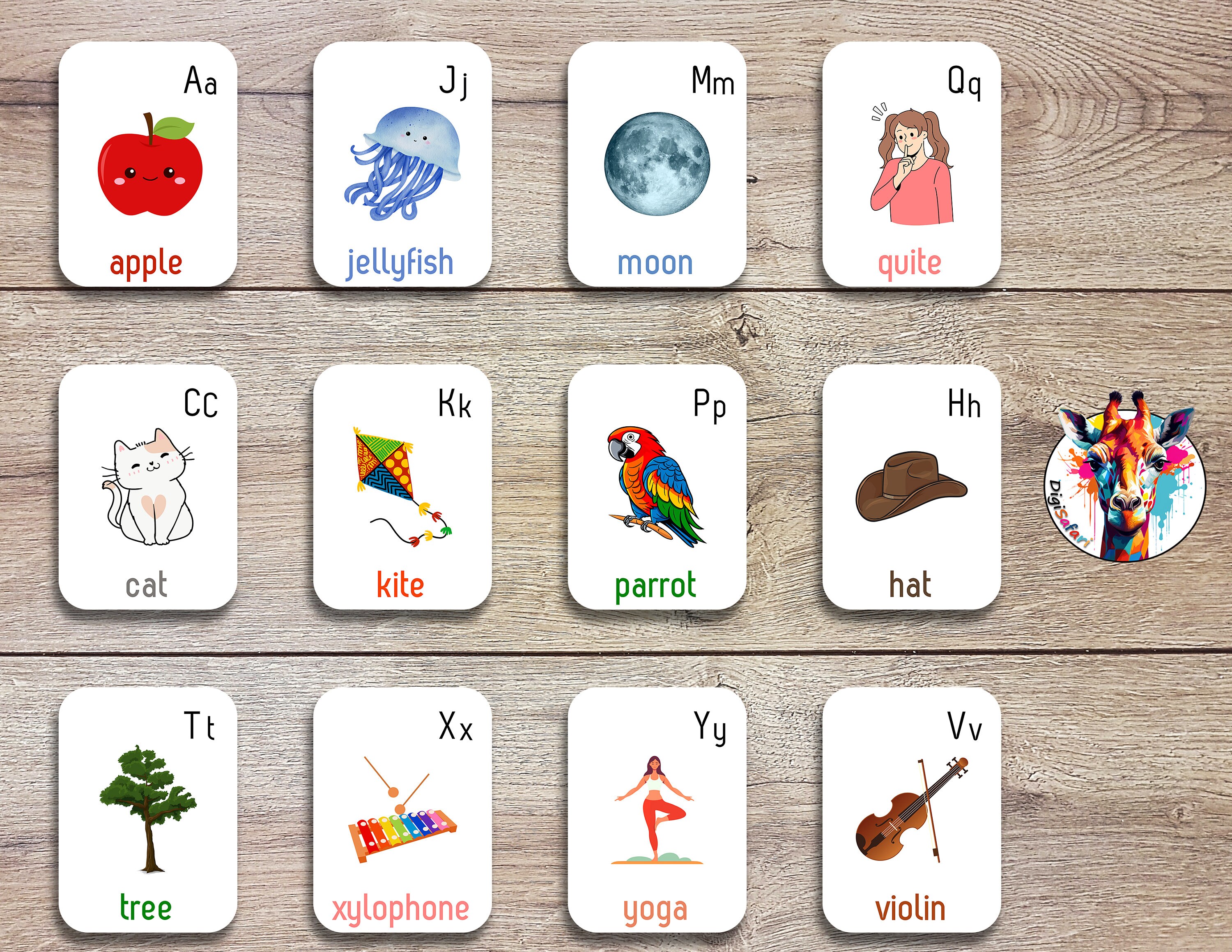 Digisafari 26 Alphabet Flashcards | Montessori Flashcards | Educational ...