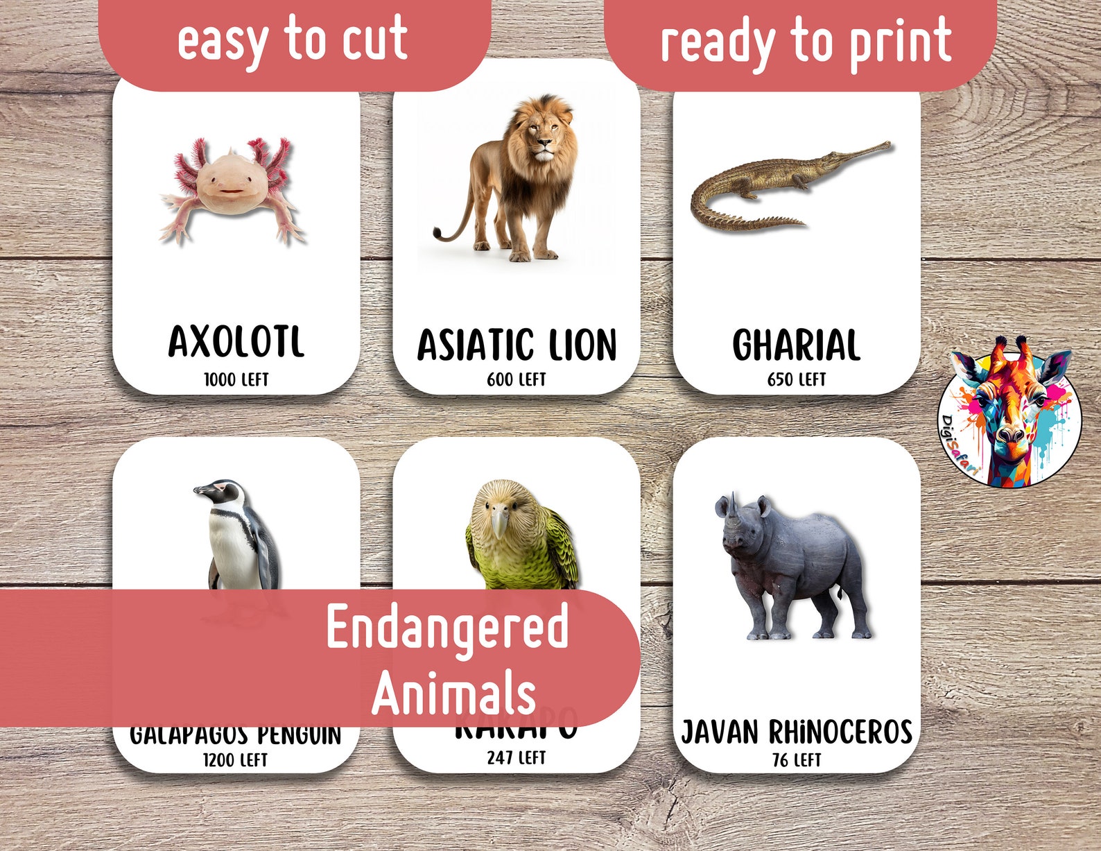 Endangered Animals Flashcards | Montessori Education | Educational ...