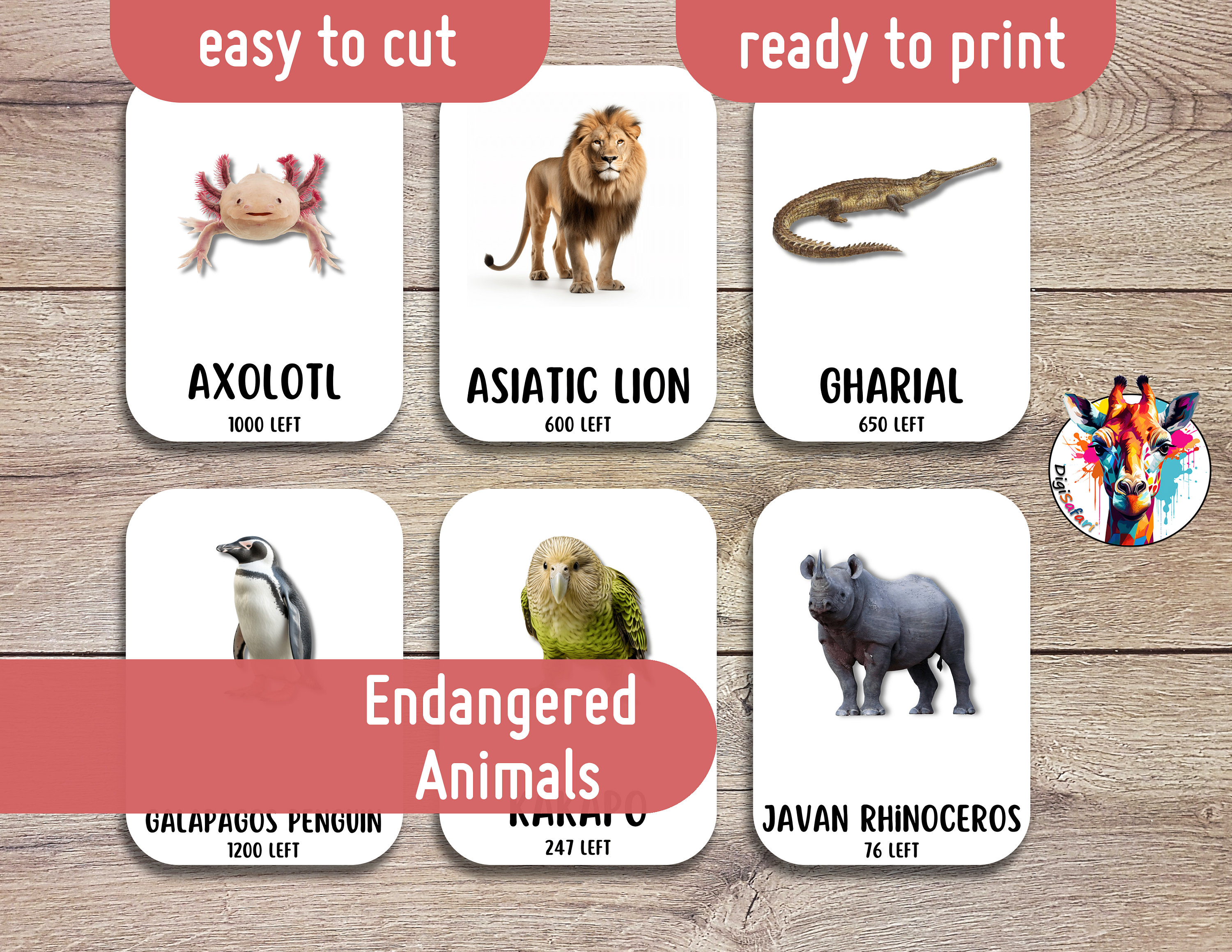 Endangered Animals Flashcards | Montessori Education | Educational ...