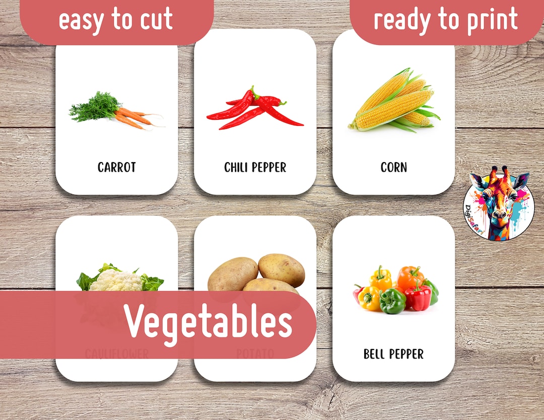 Explore Healthy Choices With Vegetable Flashcards | Montessori ...