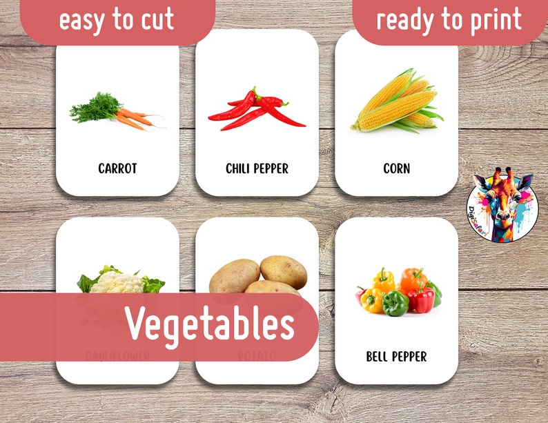 Explore Healthy Choices With Vegetable Flashcards | Montessori ...