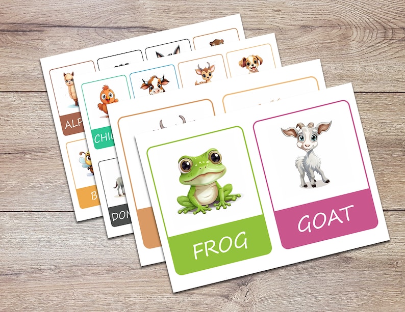 Digisafari 30 Common Animals Cards | Montessori Flashcards | Pre-school ...
