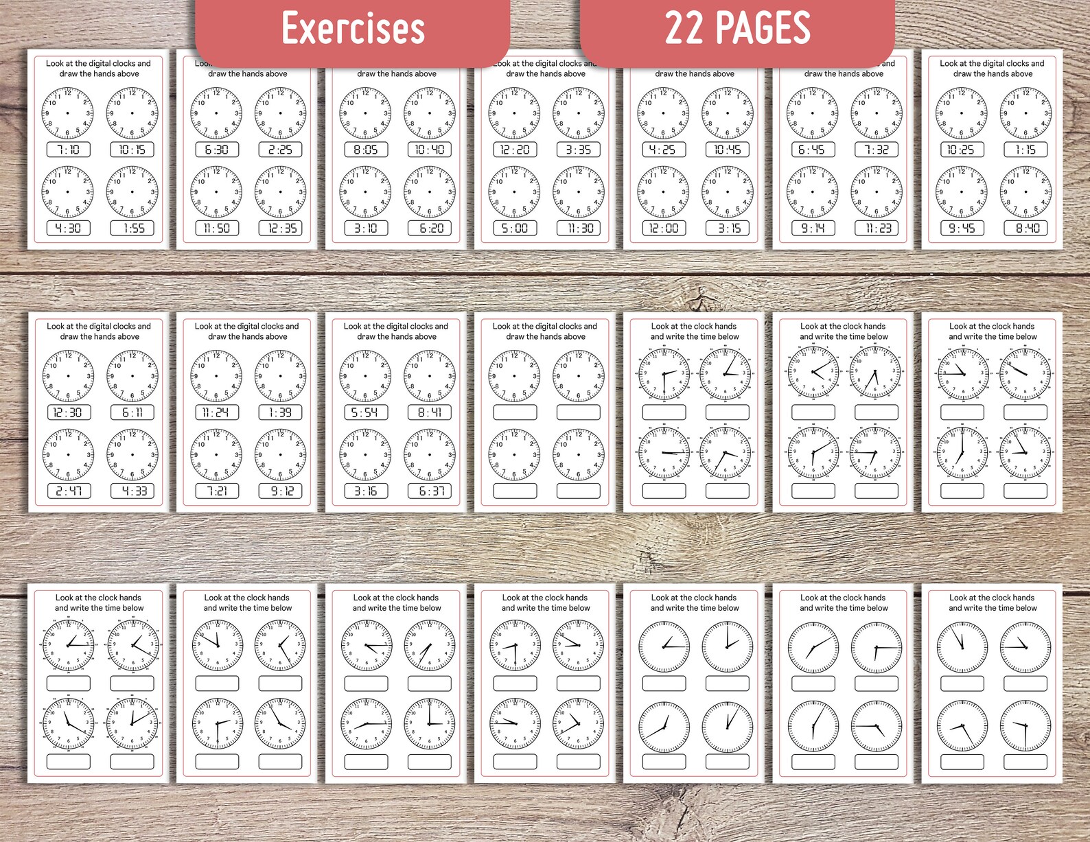 Printable Time-teaching Resource: Fun Analog Clock Activities for Kids & Toddlers - Etsy