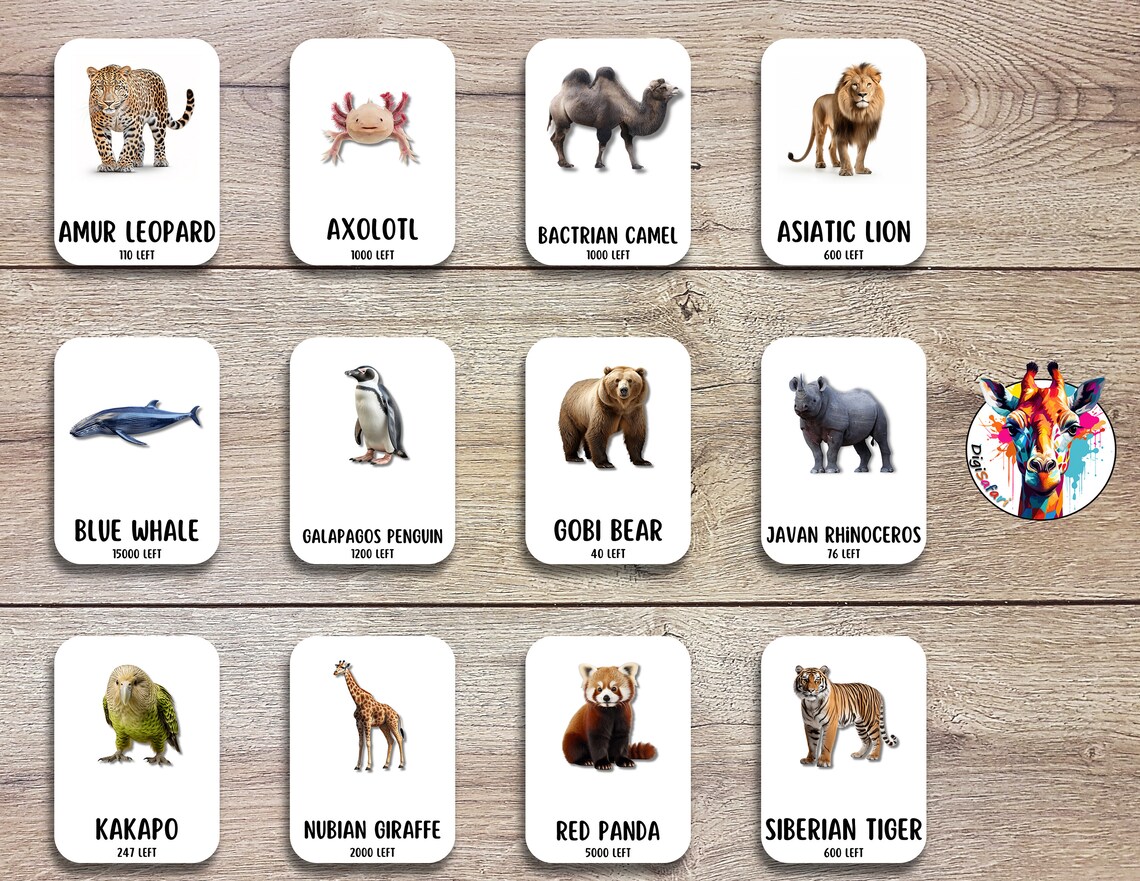 Endangered Animals Flashcards Montessori Education Educational ...
