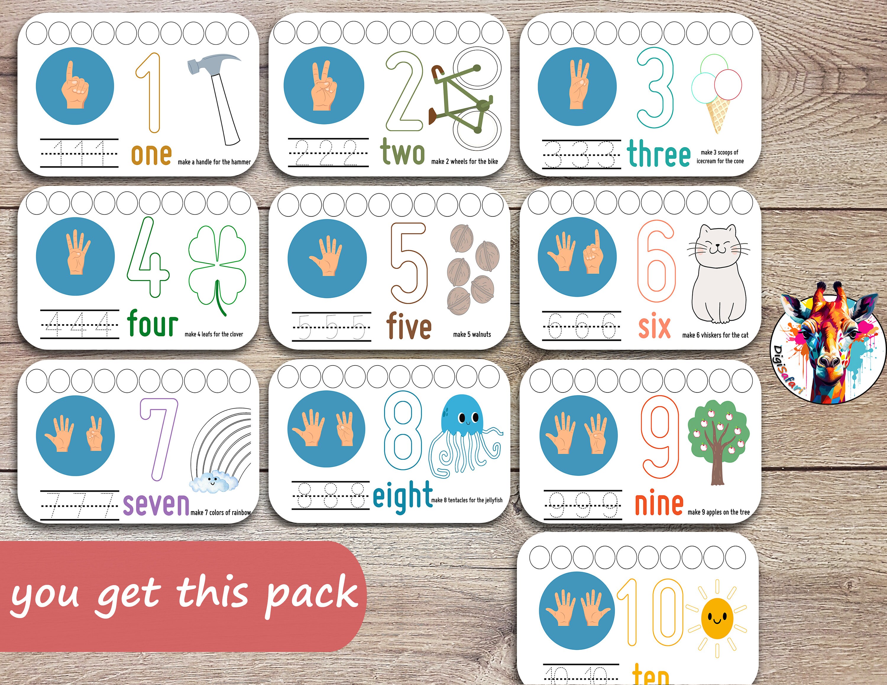 Creative Counting Play Doh Mats Numbers 1-10 Toddler Activities ...