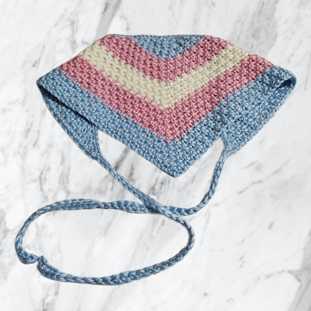 Trans Flag Crochet Bandana Pastel - Etsy