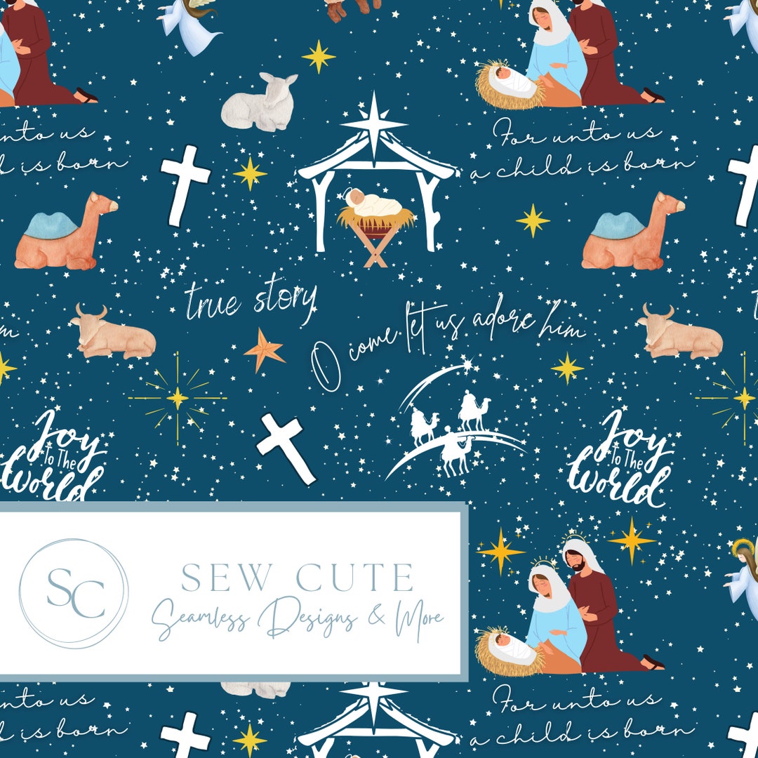 Nativity Christian Christmas Seamless File - Etsy