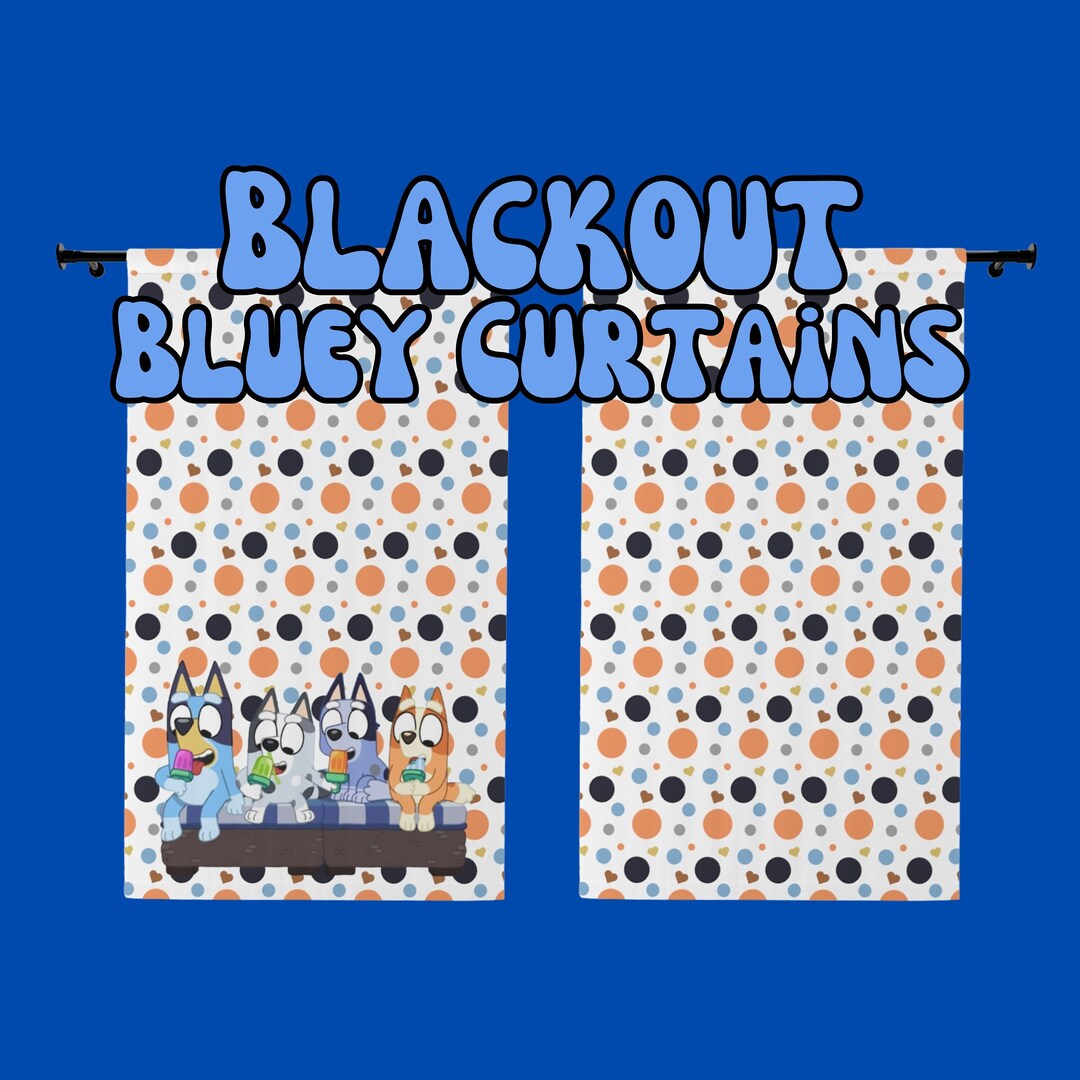 Blackout Window Curtains Bluey Bingo and Friends Kids Bedroom Decor ...