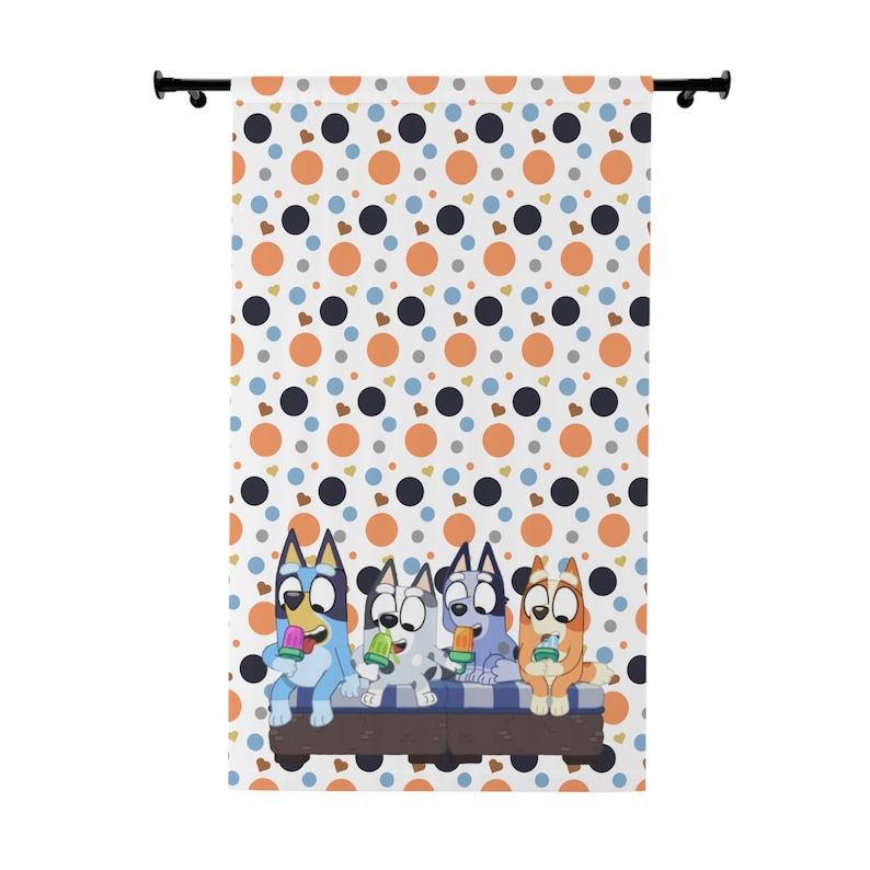 Blackout Window Curtains Bluey Bingo and Friends Kids Bedroom Decor ...