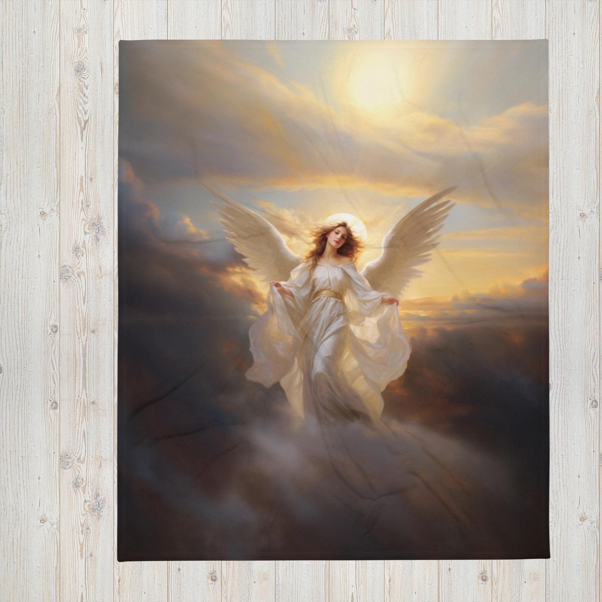 Angel Throw Blanket, Religious Decor, Heavenly Gift, Bedding, Quilt ...
