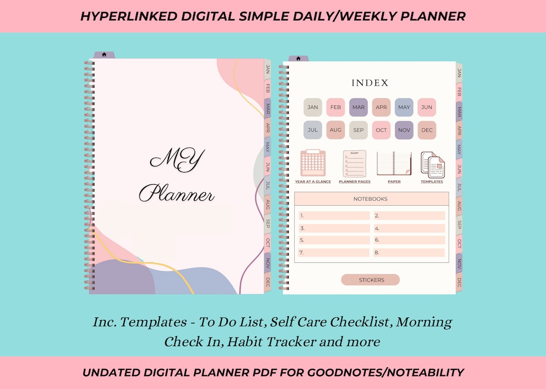 Editable Digital Planner Daily Planner Weekly Planner - Etsy