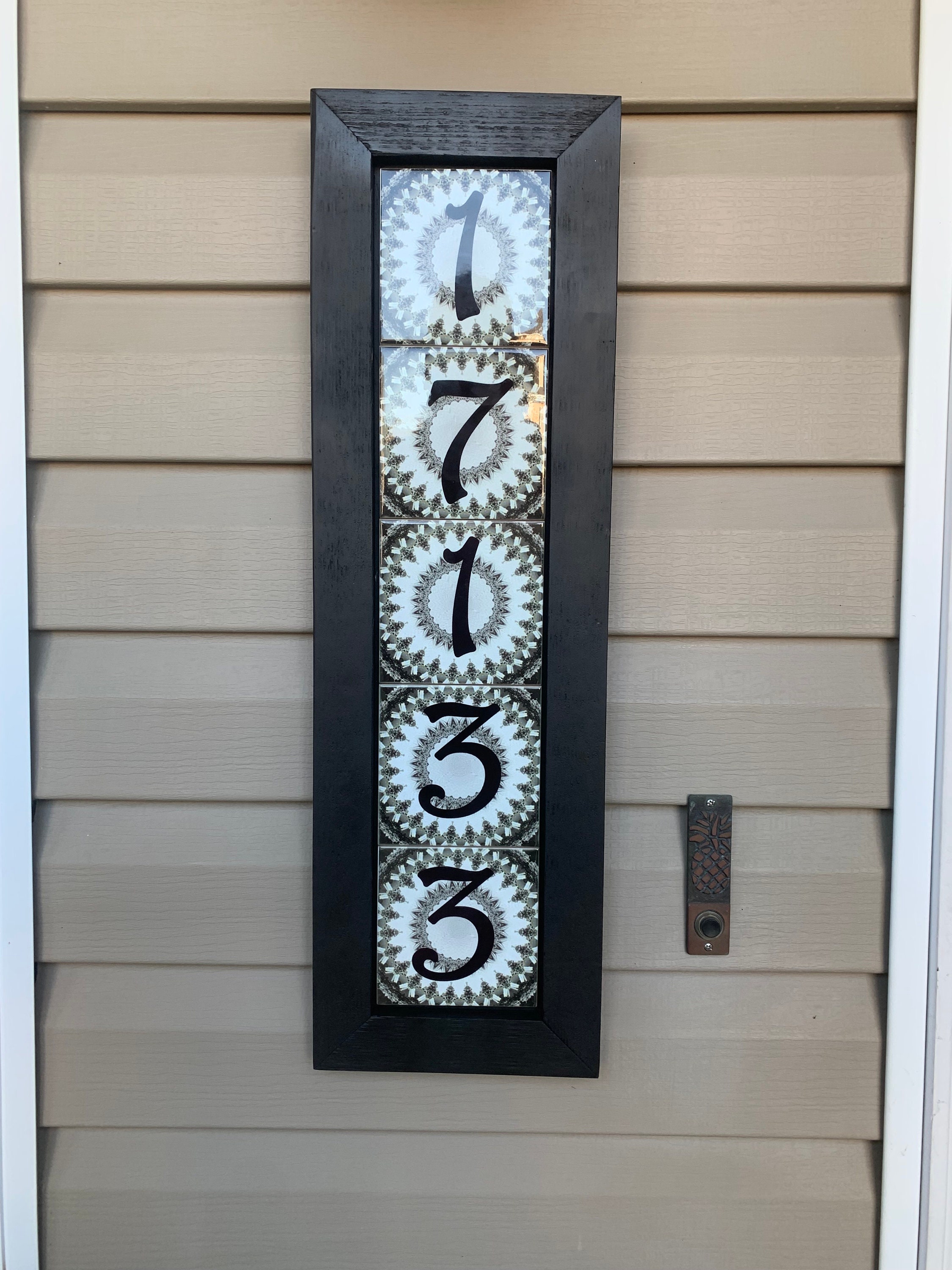 Framed Ceramic Tile House Numbers - Etsy