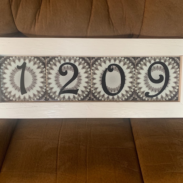 Ceramic House Numbers Framed - Etsy