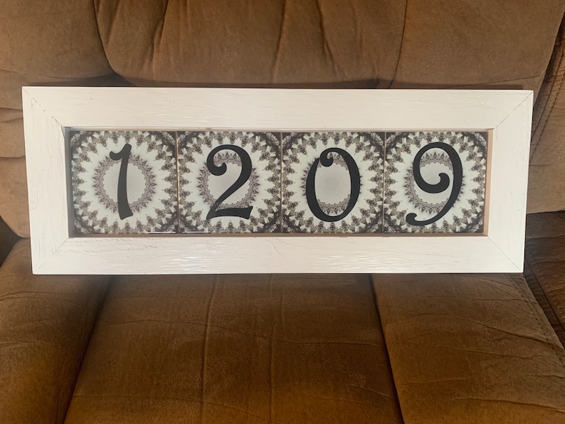 Framed Ceramic Tile House Numbers - Etsy