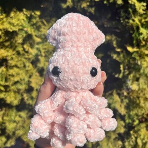 Crochet Mini Squid Plushie Handmade Stuffed Animal Amigurumi Plush ...