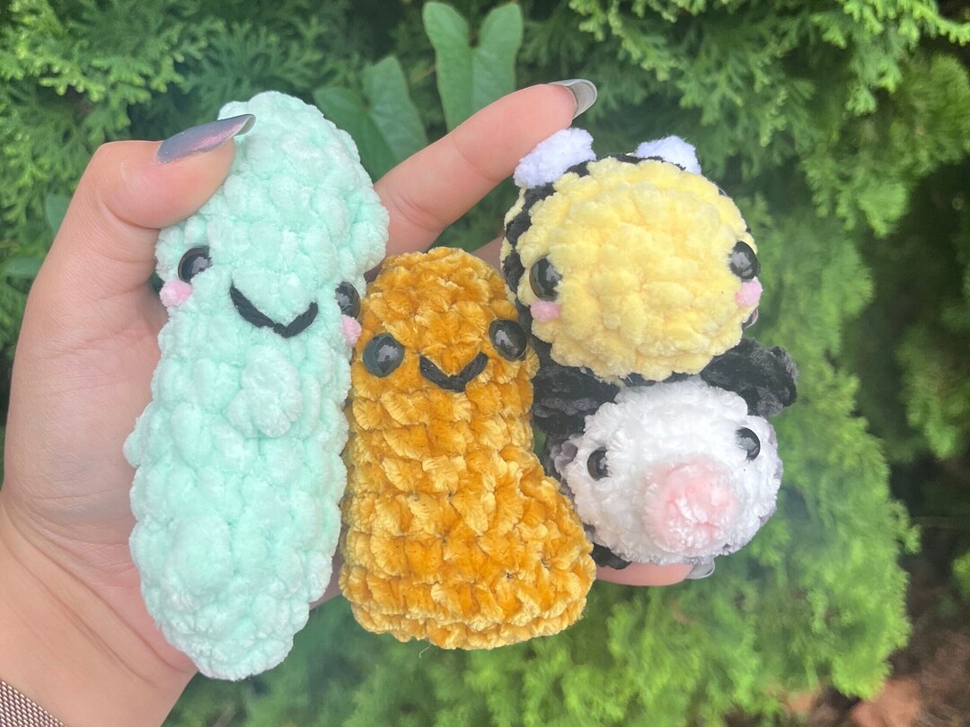 Crochet Animal/food Keychain Plushies Handmade Amigurumi Stuffed Animal ...