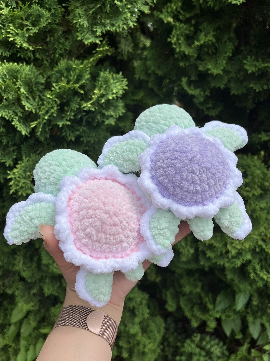 Crochet Mini Ruffles Turtle Plushie Handmade Stuffed Ocean Animal ...