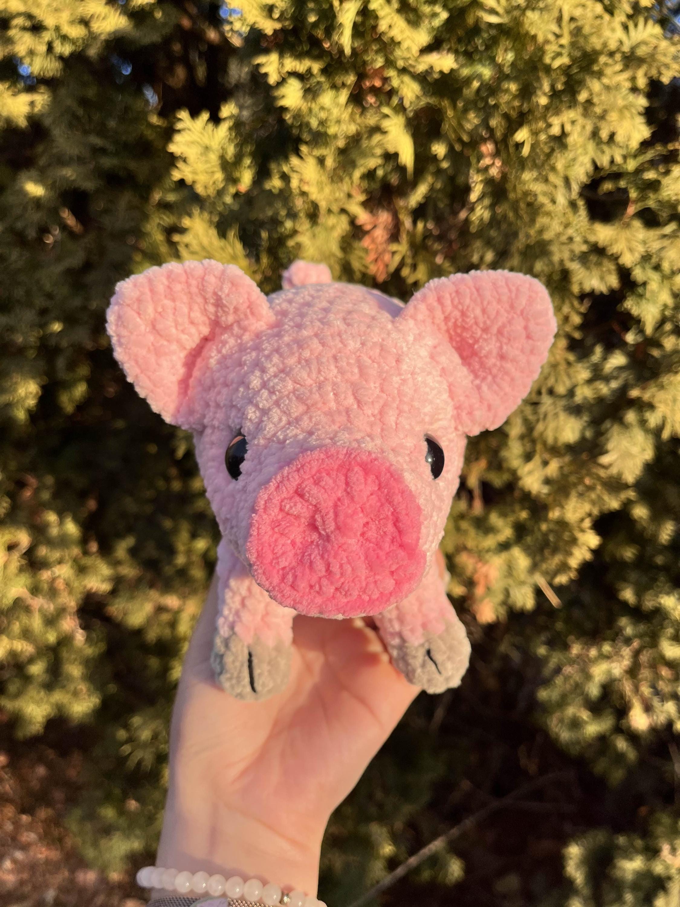 Crochet Standing Pigs Plush: Handmade Stuffed Farm Animal Amigurumi ...