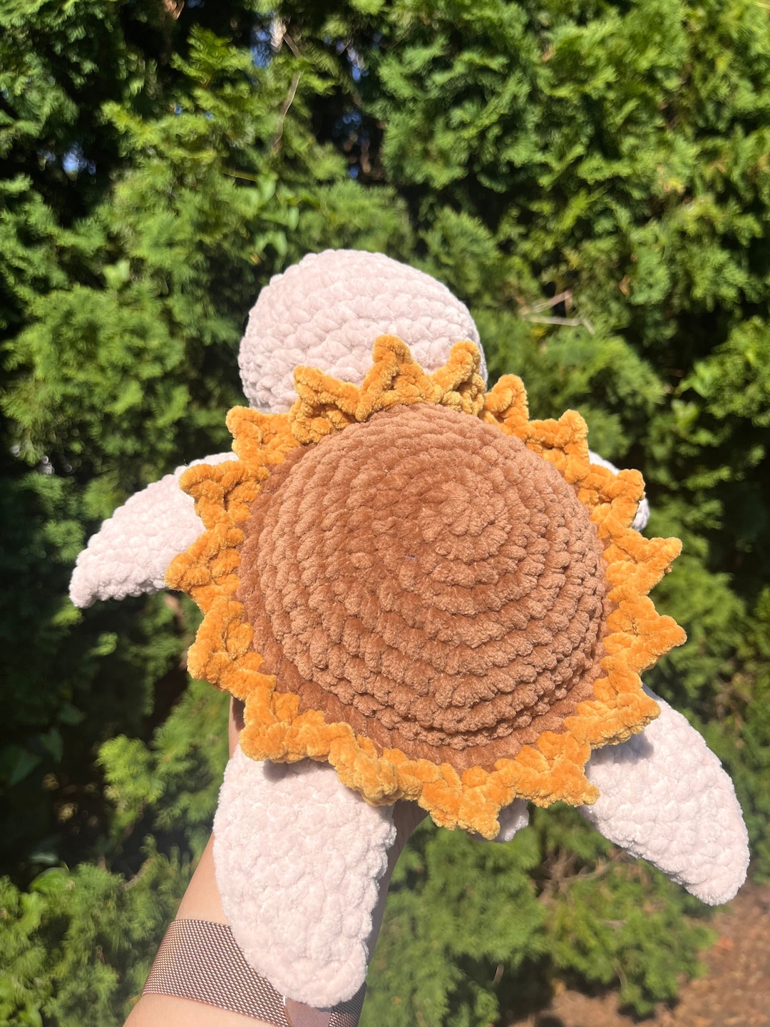Crochet Sunflower Turtle Plushie Handmade Stuffed Animal Amigurumi ...
