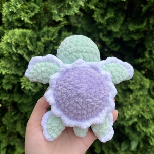 Crochet Mini Ruffles Turtle Plushie Handmade Stuffed Ocean Animal ...