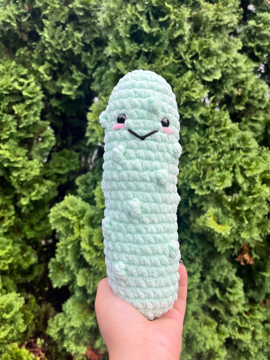 Crochet Pickle Plushie Handmade Amigurumi Stuffed Plush Customizable ...