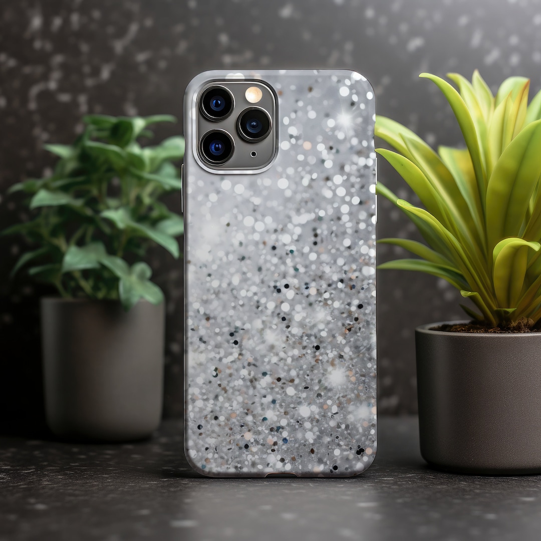 Silver Sparkle Glitter Specks Slim iPhone Case iPhone 15 Pro Max Cases ...