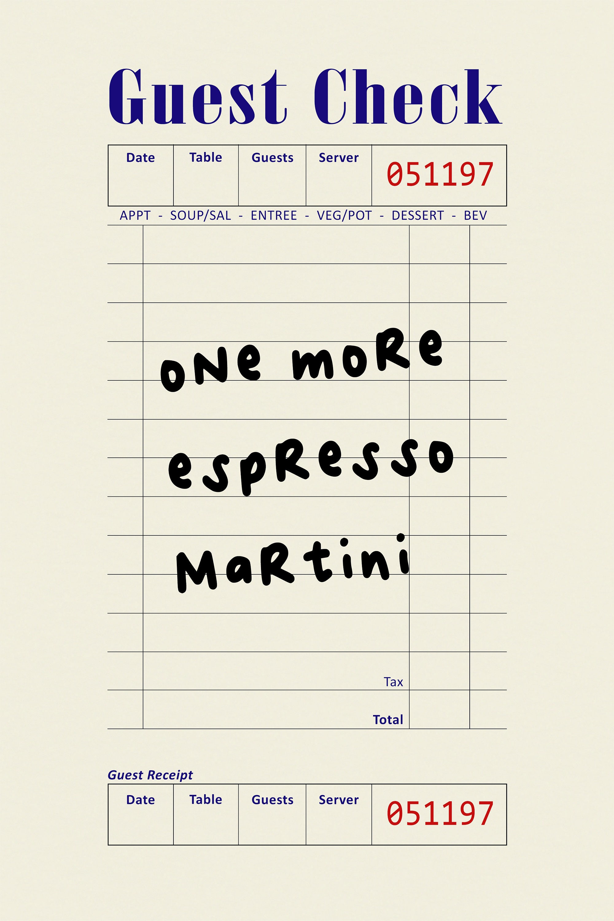 Guest Check Art Guest Check Wall Art - Etsy