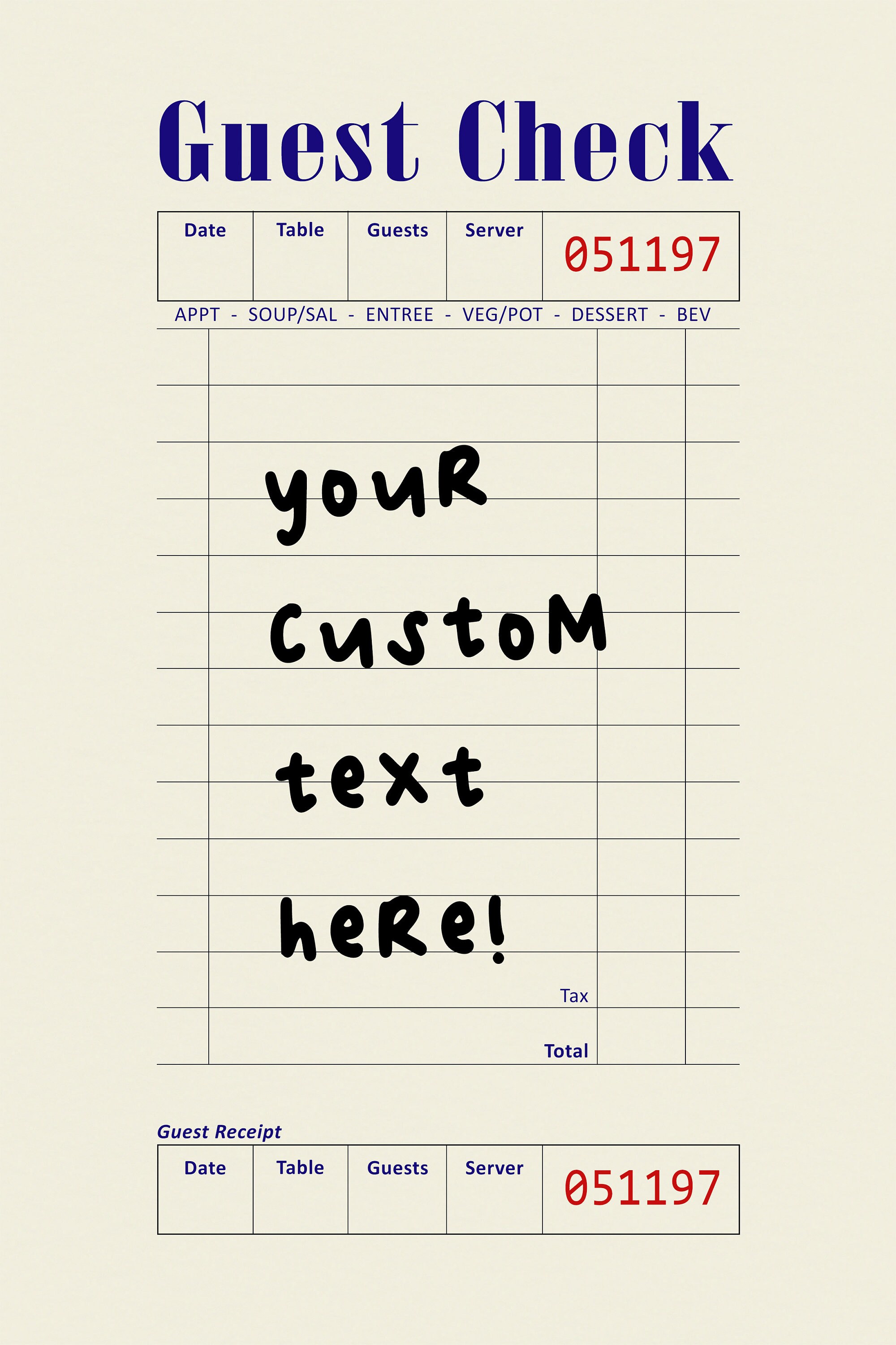 Guest Check Art Guest Check Wall Art - Etsy