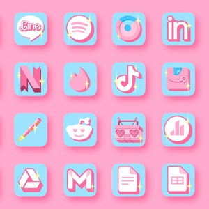 Hand Drawn Barbie Ios App Icon Pack - Etsy