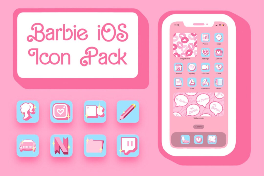 Hand Drawn Barbie Ios App Icon Pack - Etsy
