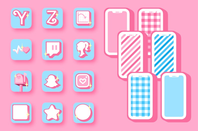 Hand Drawn Barbie Ios App Icon Pack - Etsy