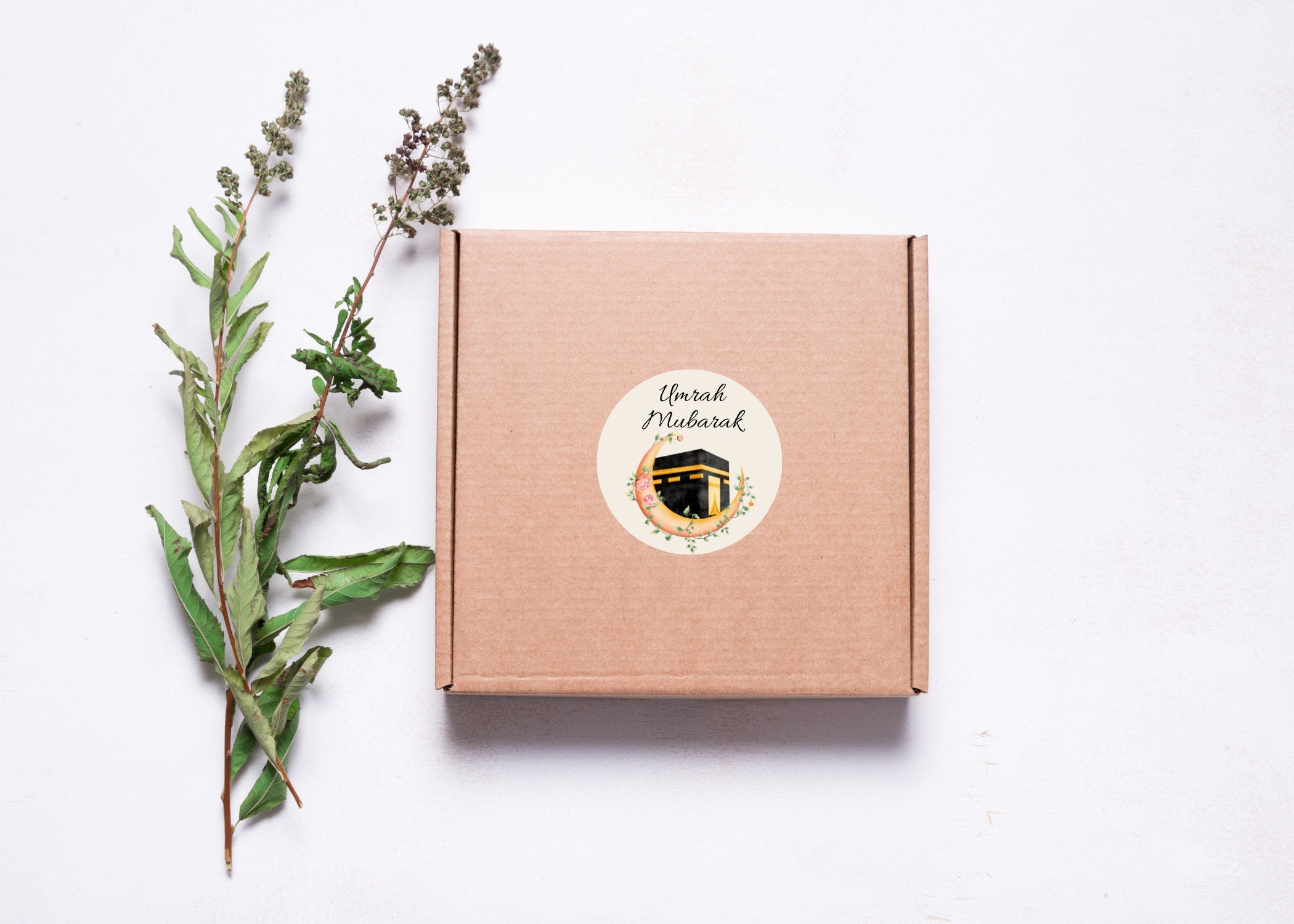 Printable Umrah Mubarak Stickers in 4 Designs, Digital Gift Labels for ...