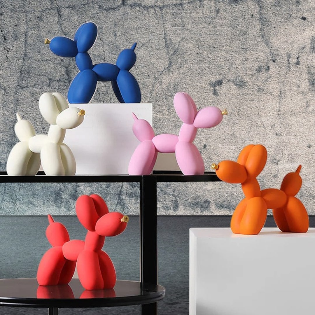 Escultura de perro con globo/adorno encantador/adorno para perro ...