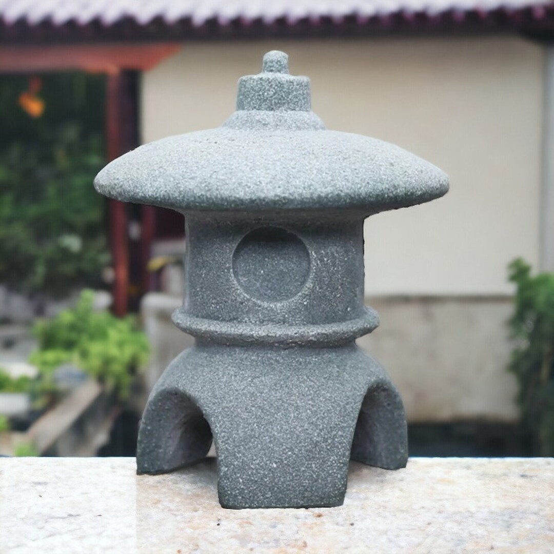 Small Zen Style Stone Lamp Home Gift Miniature Three Holes - Etsy