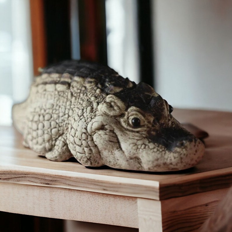 Crocodile Figurine Statue Ceramic Sculpture Funny Crocodile Chubby ...